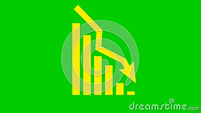 Animated Yellow Recession Chart of Financial Decline with a Trend Line ...