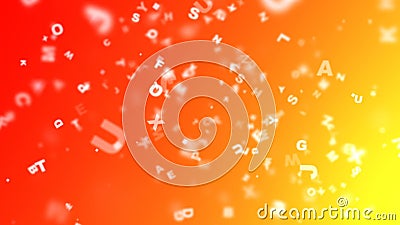 Abstract Background Animation with Flying Letters. Motion Design. 3d ...