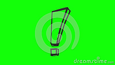 Animation of Appearing Exclamation Mark Stock Video - Video of green ...