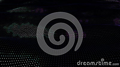 Animation Background of Particles on Surface with Waves. Looped ...