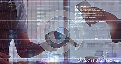 Animation of Binary Code, Computer Language and Graphs Over Cropped ...