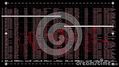 Animation of Black Digital Screen with Data Processing Stock Footage ...