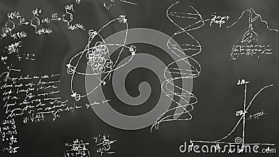 Math and Science Blackboard Scribbling Stock Footage - Video of geology ...