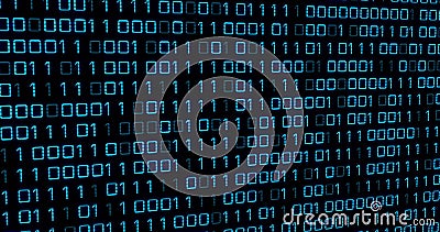 Animation of Blue Binary Code Changing on Black Background Stock Video ...