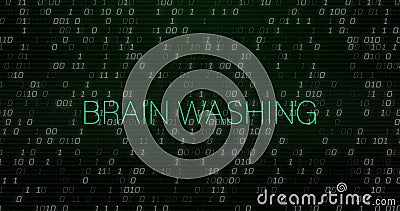 Animation of Brain Washing Text Over Data Processing Stock Video ...