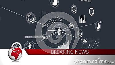 Animation of Breaking News Text, Globe, Data Processing and Network of ...