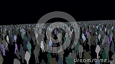 Animation Camera Movement between a Crowd of People, with City Names ...