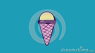 Animation of Cartoon Ice Cream with a Drop Stock Footage - Video of ...