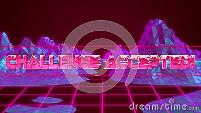 Animation of Challenge Accepted Text Over Digital Mountains Stock ...