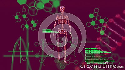Animation of Chemical Formulas and Data Processing Over Dna Chain and ...