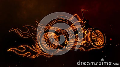 Chopper Motorcycle with Fire Flame. Stock Footage - Video of nature ...