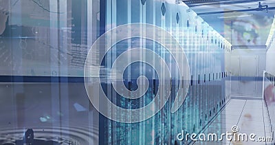 Animation of Computer Servers and Data Processing on Screens Stock Footage - Video of ...