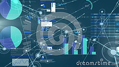 Animation of Connected Dots Over Multiple Graphs and Programming Language Stock Video - Video of ...