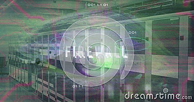 Animation of Connections, Firewall and Globe Over Servers Stock Footage ...