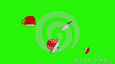 Animation of Cooking Tools, Green Screen , Chroma Key Graphic Source ...