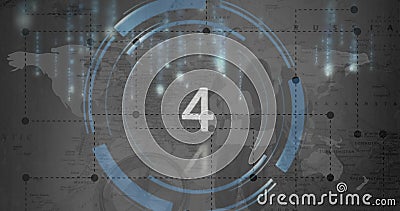 Animation of Countdown Over World Map Stock Footage - Video of internet ...