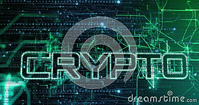 Animation of Crypto Text Over Neon Network of Connections Stock Video ...