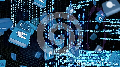 Animation of Data Processing and Digital Icons Stock Video - Video of ...