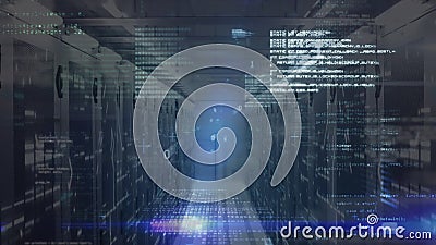 Animation of Data Processing and Digital Information Flowing Stock ...