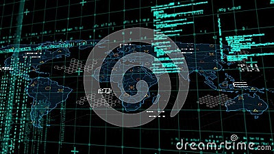 Animation of Data Processing Over World Map Stock Footage - Video of ...
