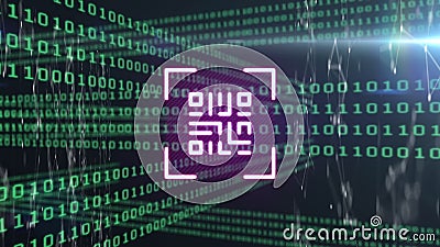 Animation of Data Processing and Qr Code Over Binary Coding Stock Video - Video of futuristic ...