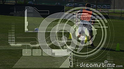 Animation of Data Processing and Scope Scanning Over Football Players ...