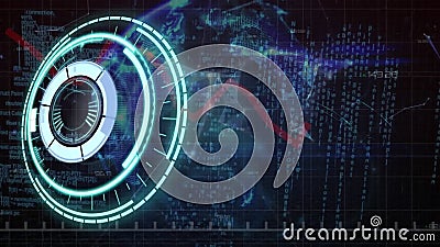 Animation of Data Processing and Scope Scanning Over Globe Stock Footage - Video of earth, scope ...