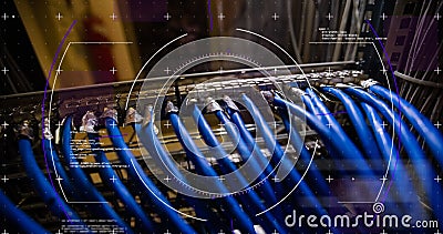 Animation of Data Processing and Scope Scanning Over Server Room Stock Video - Video of montage ...