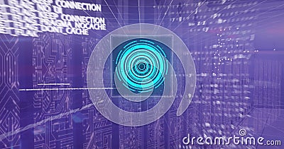 Animation of Data Processing and Scope Scanning Over Server Room Stock Footage - Video of ...