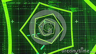 Animation of Data Processing and Shapes on Black Background Stock Footage - Video of background ...