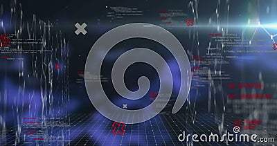 Animation of Data Processing and Shapes on Black Background Stock Video ...