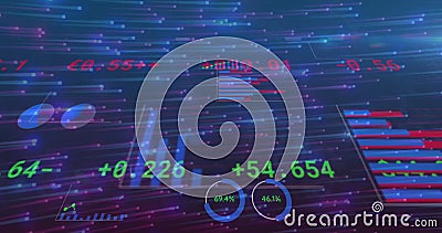 Animation of Data Processing and Shapes on Black Background Stock Video ...