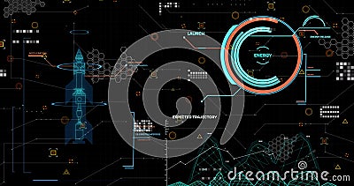 Animation of Digital Data Processing and Scan Scoping Over Black Background Stock Video - Video ...