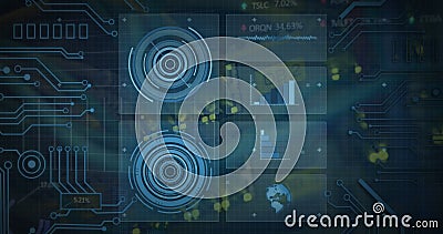 Animation of Diverse Data Processing on Digital Screen Stock Footage ...