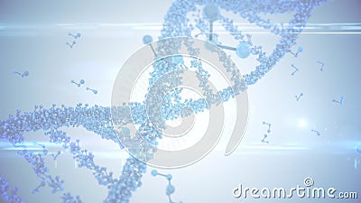 Animation of Dna Strand Spinning and Molecules Floating Stock Footage ...
