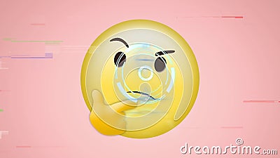 Animation of Emoji Icon with Scope on Screen with Glitch Stock Video ...