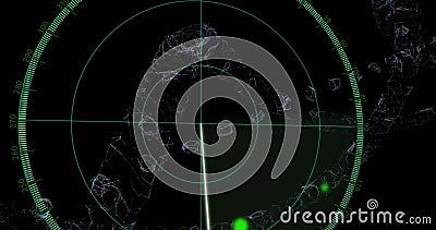 Animation of Falling Icons and Scan Scoping Over Dark Background Stock ...