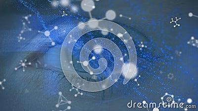 Animation of Falling Molecules Over Female Eye Stock Video - Video of ...