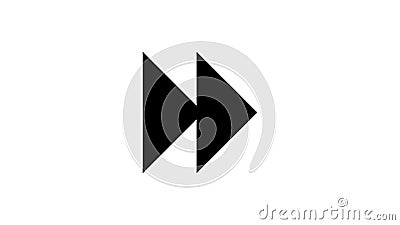 Animation of Fast Forward Symbol on White Transparent Background with ...