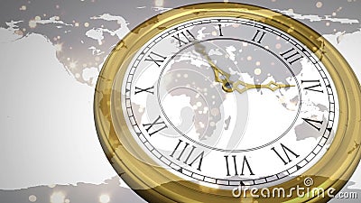 Fast Moving Clock and World Map Stock Footage - Video of concept ...