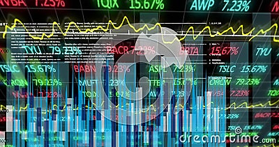 Animation of Financial Data Processing, Statistics on Black Background Stock Video - Video of ...