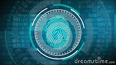 Animation of the Fingerprint Scanner. Motion Digital Elements and 3D ...