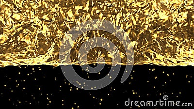 Animation Of Flow Golden Liquid With Animated Reflections. Wave And ...