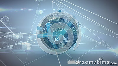 Animation of Global Network of Connections with Globe in Background ...