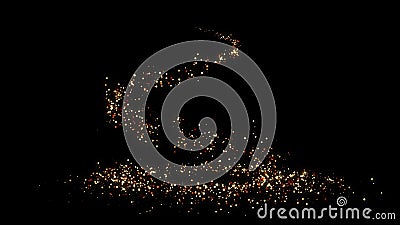 Animation of Gold Glitter Light Trail Spiral with Magic Swirl Path on ...