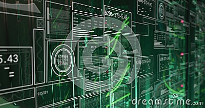 Animation of Graphs, Loading Bars and Circles with Changing Numbers Over Serve Racks Stock ...