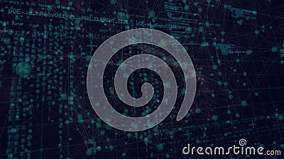 Animation of Grid Pattern with Connected Dots, Dna Helix and Programming Codes Stock Footage ...