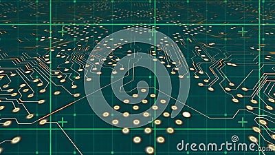 Animation of Grid and Processor Socket Over Blue Background Stock Video ...