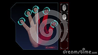 Animation of a Hand Scanning for Security or Identification Stock ...