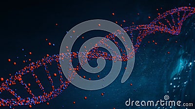 Animation of the Helical Structure of Red and Blue Colored Alien DNA ...